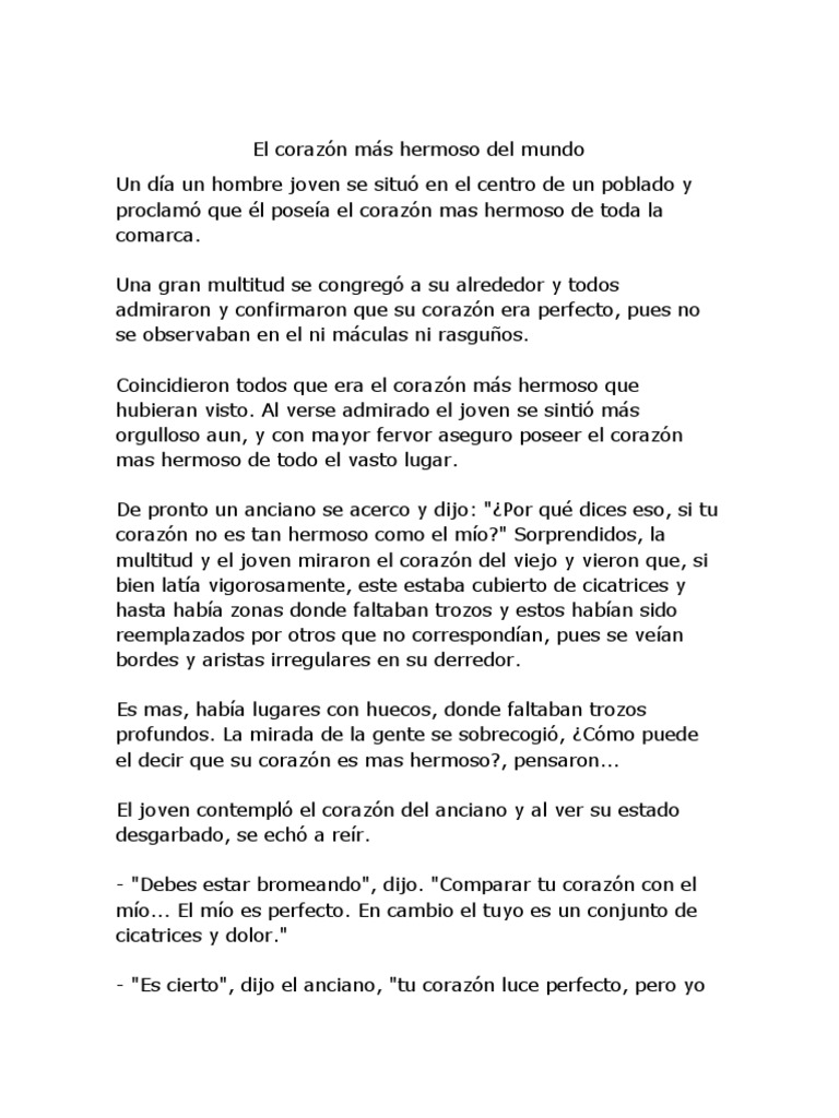 El Corazón Más Hermoso Del Mundo | PDF | Amor