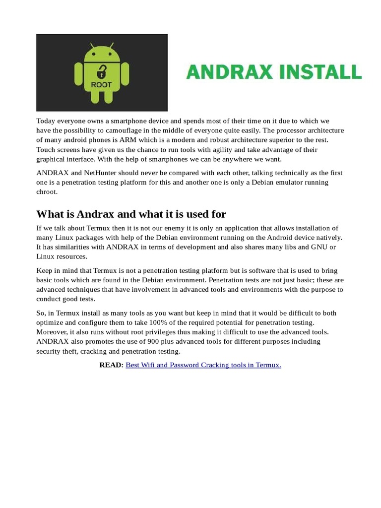 Andrax Tutorial PDF | PDF | Android (Operating System) | Linux