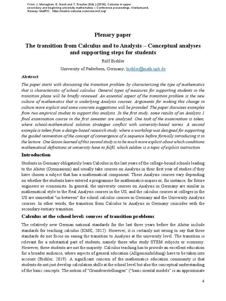 The Transition From Calculus and To Analysis | PDF | Function ...