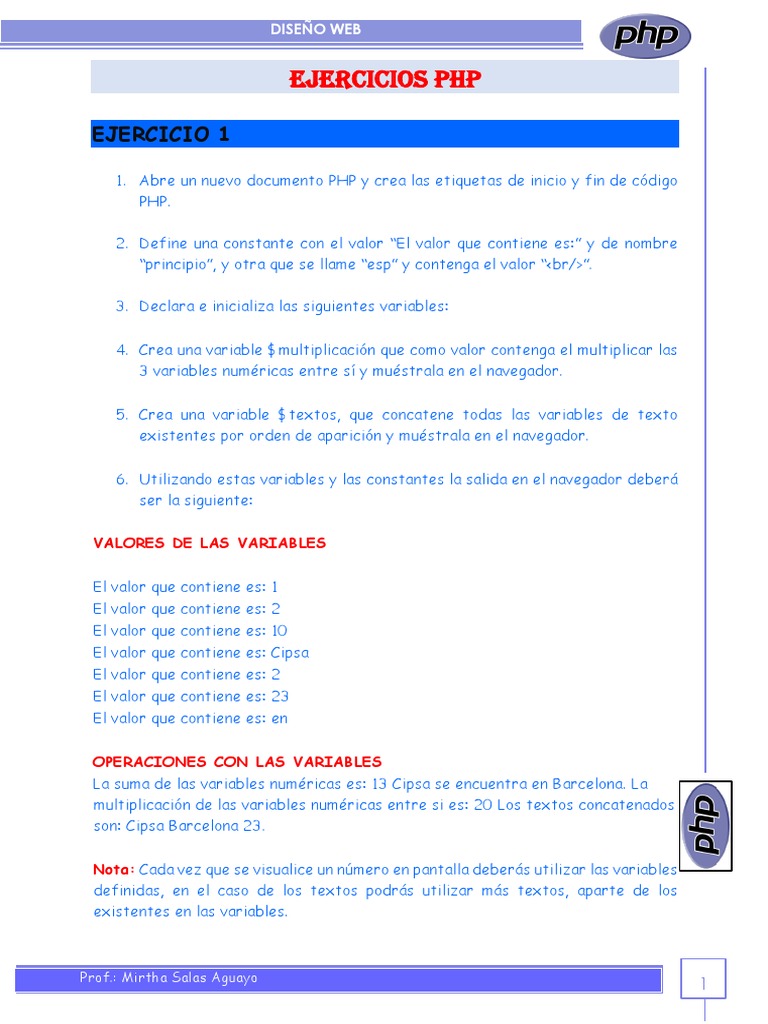PHP Practicas 01 | PDF | Php | Diseño web