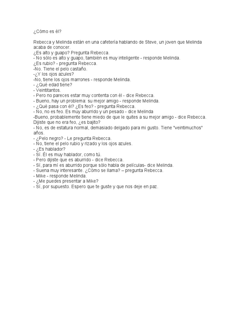 Descripción física y personalidad de Mike, el mejor amigo de Steve | PDF