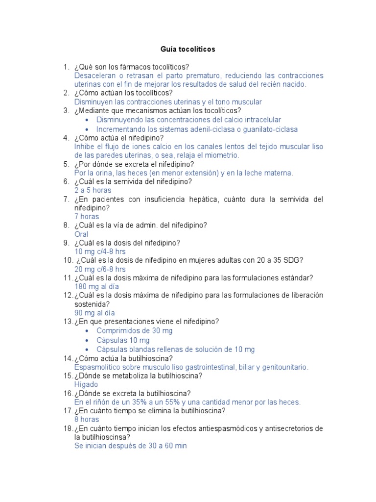 Guía Tocolíticos | PDF | Especialidades Medicas | Drogas