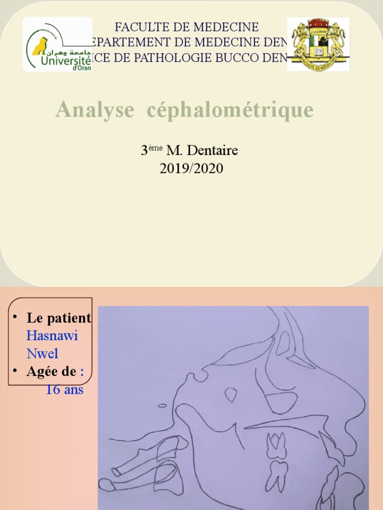 Analyse Céphalométrique: 3 M. Dentaire 2019/2020 | PDF | Tête et cou ...