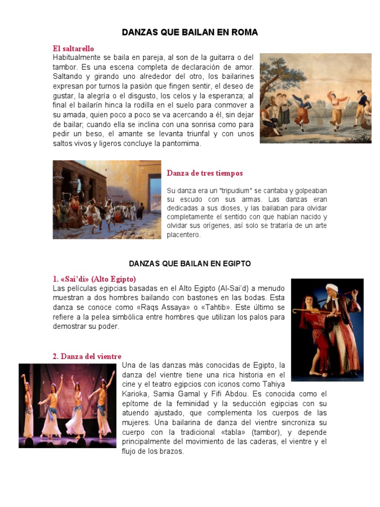 Danzas Que Bailan en Roma | PDF | Bailes | Grecia