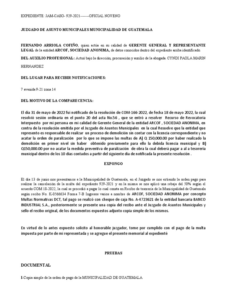 Pago Multa Jam 929 | PDF | Bancos | Justicia