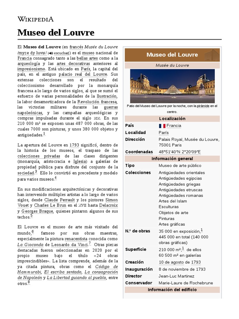 Museo Del Louvre | PDF | Lumbrera