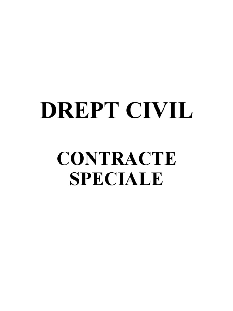 Dr. Civil-Contracte Speciale | PDF