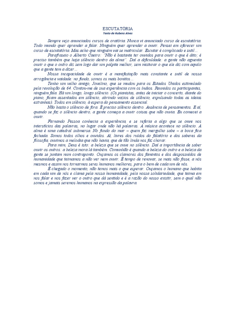 ESCUTATÓRIA | PDF | Beleza | Natureza humana