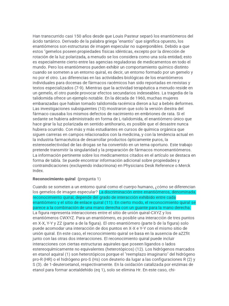 When Drug Molecules Look in The Mirror | PDF | Chiralidad (Química ...