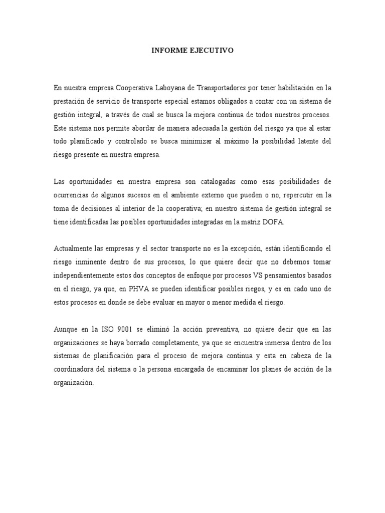 Informe Ejecutivo | PDF