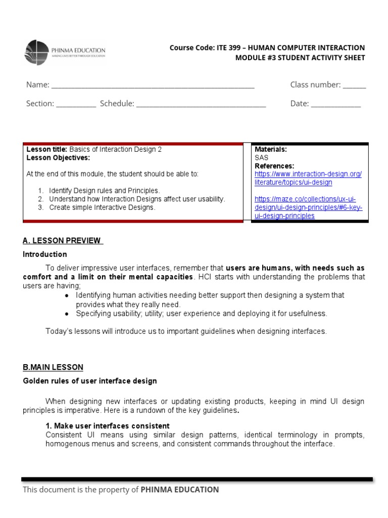 ITE 399-Human Computer Interaction SAS#3 | PDF | User Interface | Usability