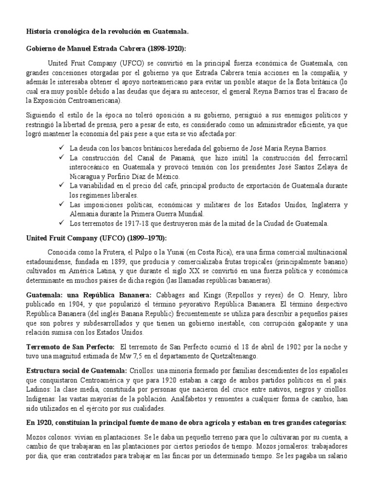 United Fruit Company | PDF | Guatemala | Centroamérica