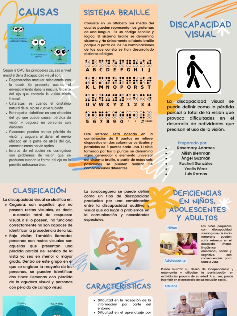 Tríptico Discapacidad Visual | PDF | Ojo humano | Percepción visual