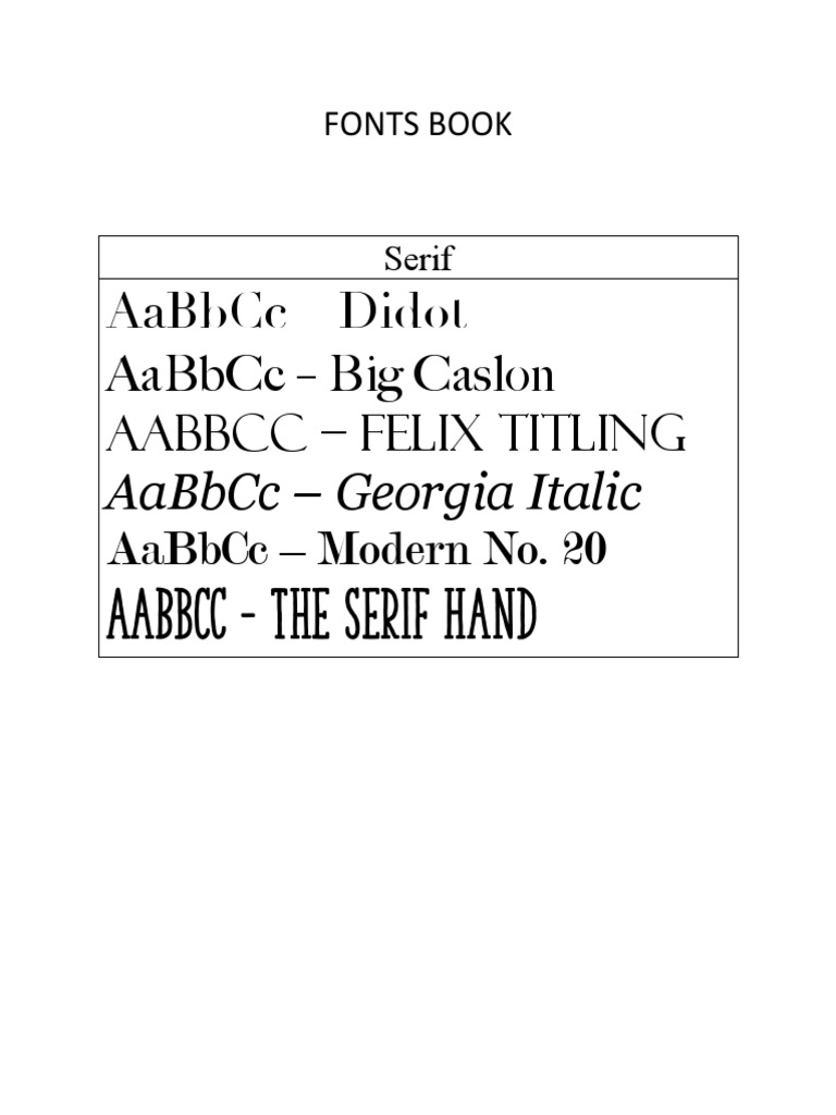 Fonts Book | PDF