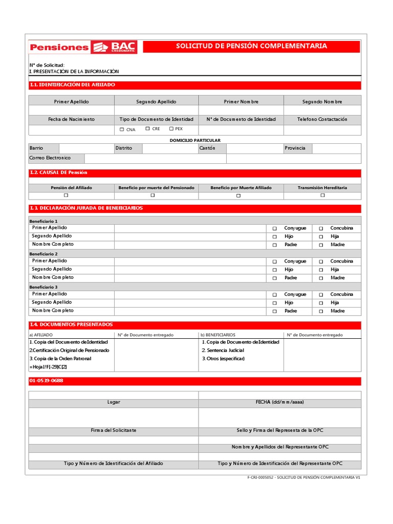 Solicitud de Pension Complementaria | PDF | Información del gobierno | Privacidad