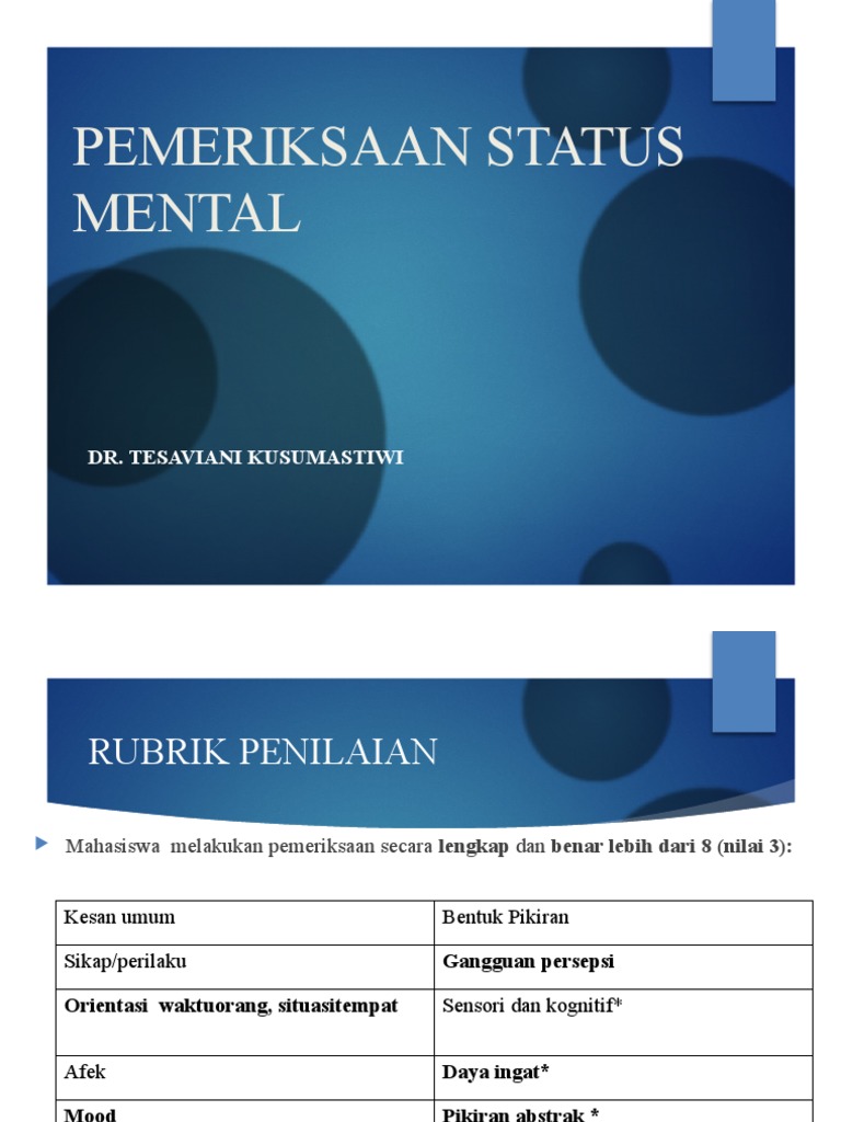 Pemeriksaan Status Mental | PDF | Pengembangan Diri
