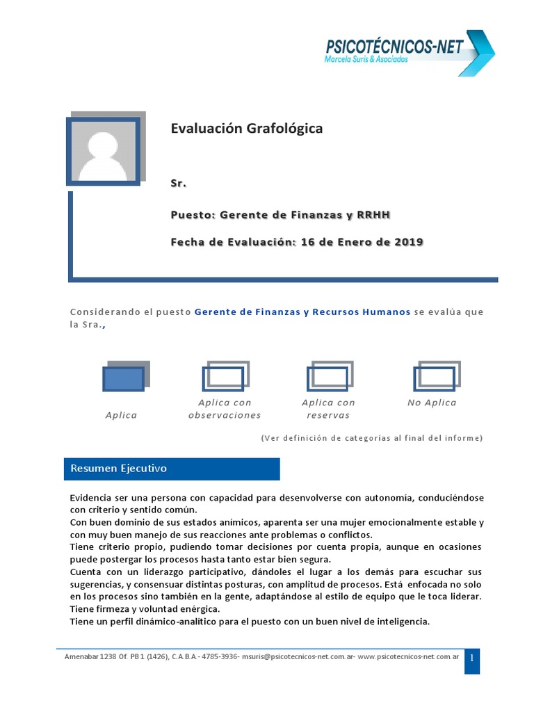 Ejemplo de Un Informe Grafológico 1 | PDF | Pensamiento | Liderazgo