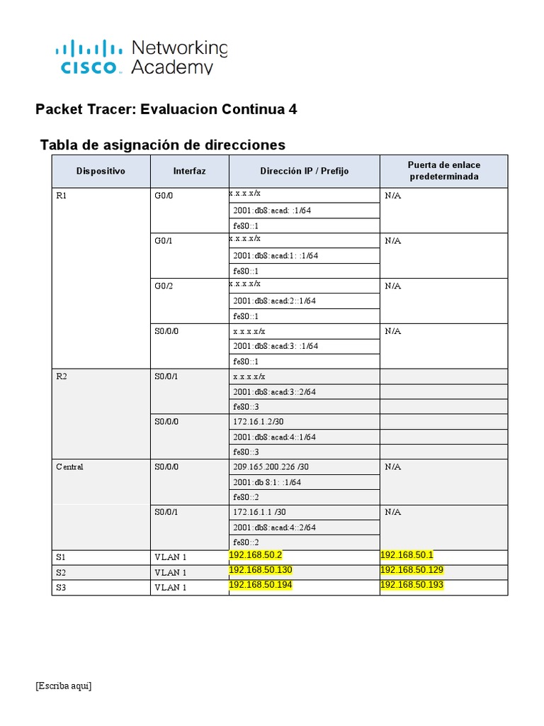 Configuración de direccionamiento IPv4 e IPv6, enrutamiento estático, seguridad básica y ...