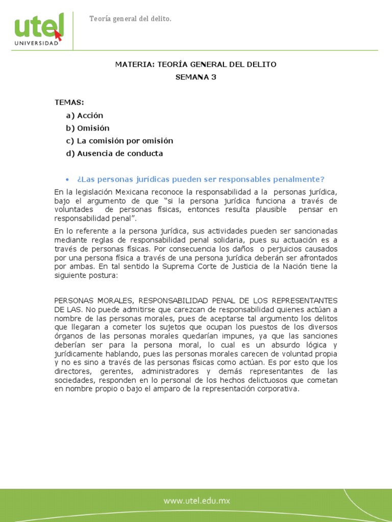 3a° Semana Teoria general del delito | PDF | Hipnosis | Justicia
