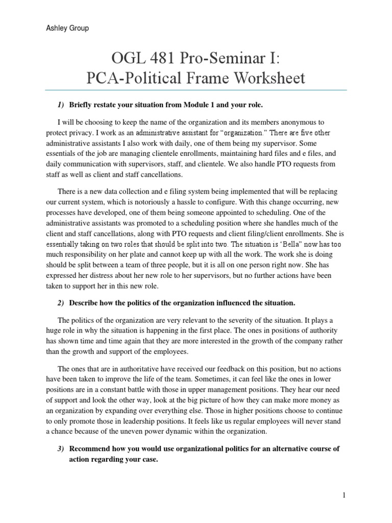 4 Political Frame Worksheet | PDF | Human Resources | Communication