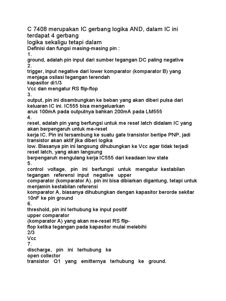 C 7408 Merupakan IC Gerbang Logika AND | PDF