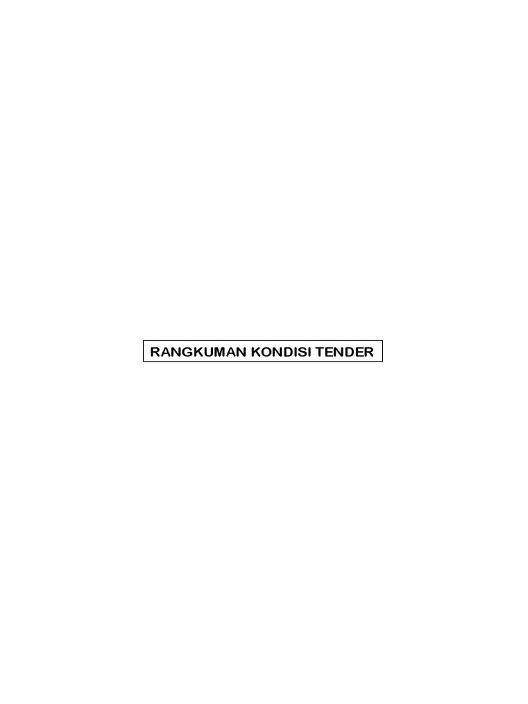Rangkuman Tender Proyek Podomoro Park | PDF