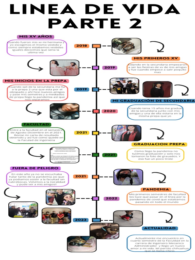 Infografia Línea Del Tiempo Historia Timeline Doodle Multicolor | PDF