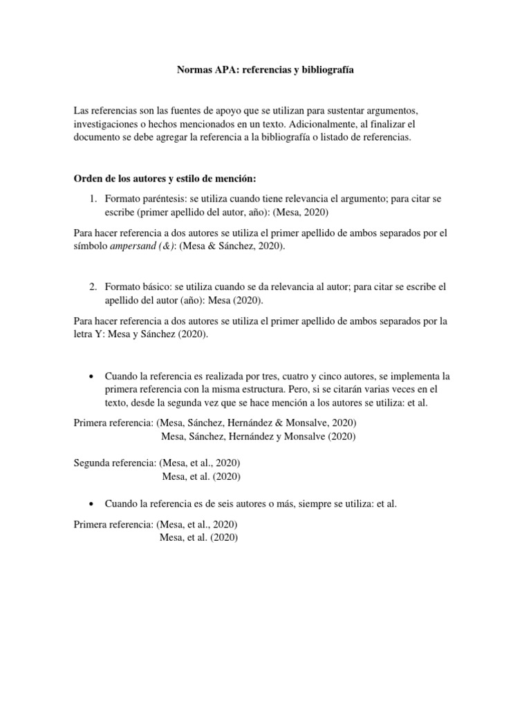 Normas APA: Referencias y Citas | PDF | Bibliografía