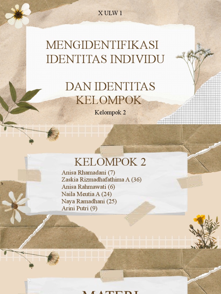 Mengidentifikasi Identitas Individu Dan Identitas Kelompok: Xulw1 | PDF