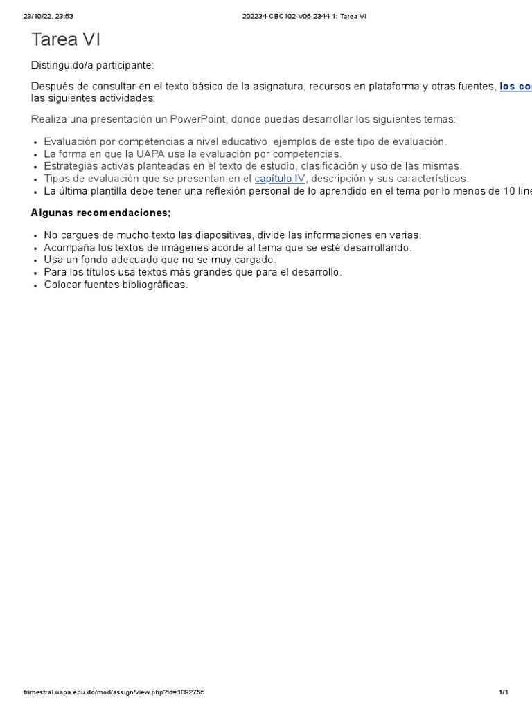 202234-CBC102-V06-2344-1 - Tarea VI | PDF