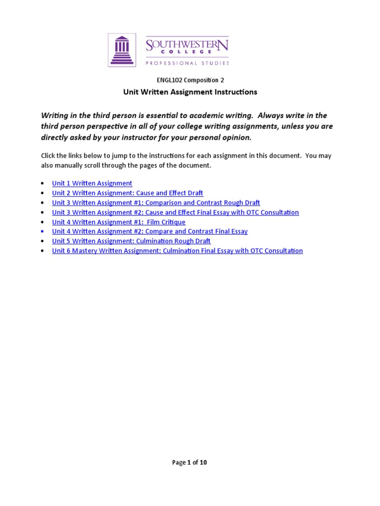 ENGL102 Assignment Instructions | PDF | Apa Style | Essays