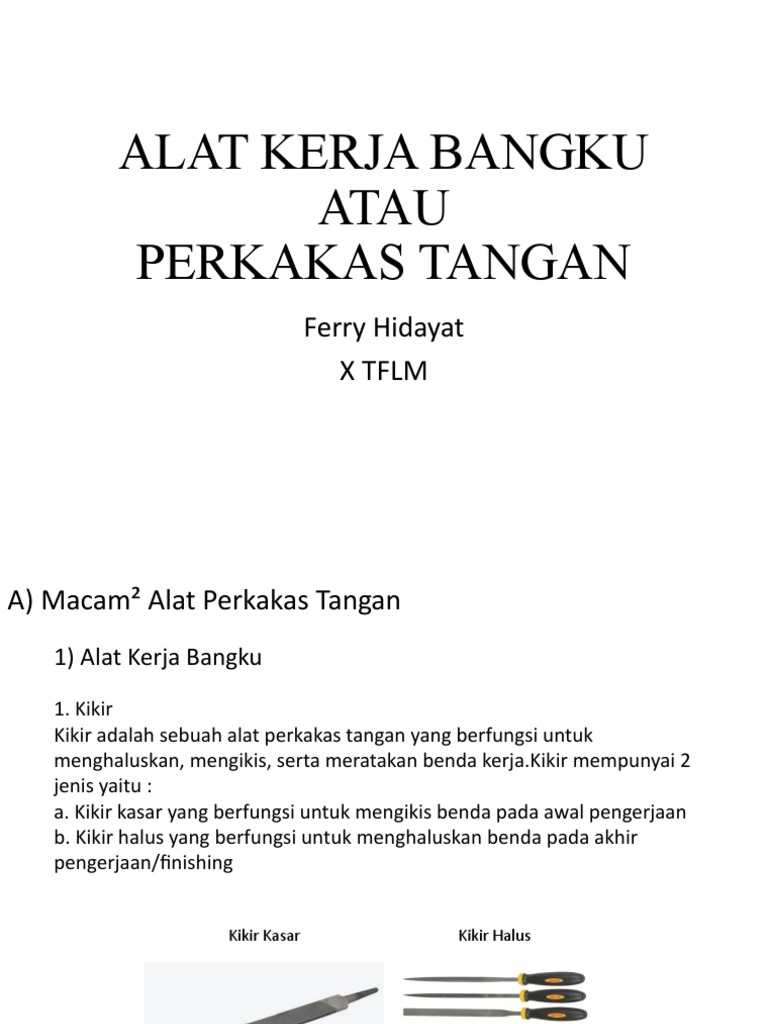 Alat Kerja Bangku Ferry Hidayat | PDF