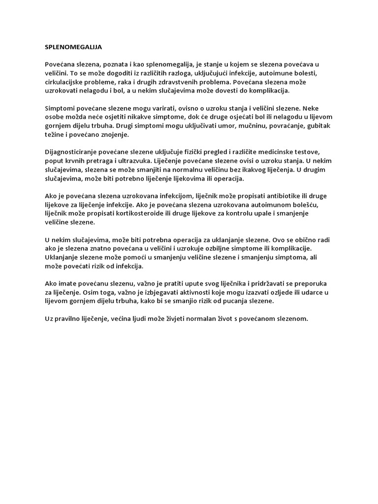 SPLENOMEGALIJA | PDF
