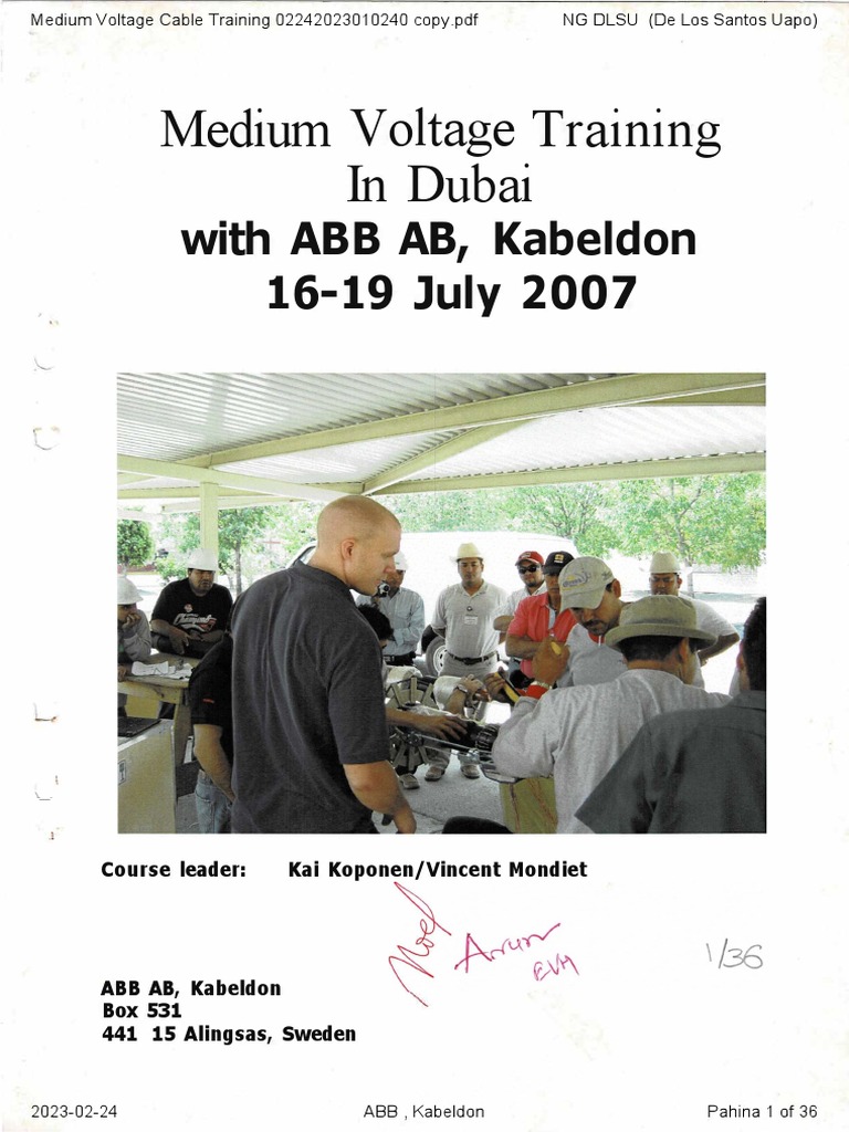 Medium Voltage Cable Training 02242023010240 | PDF | Electric Power ...