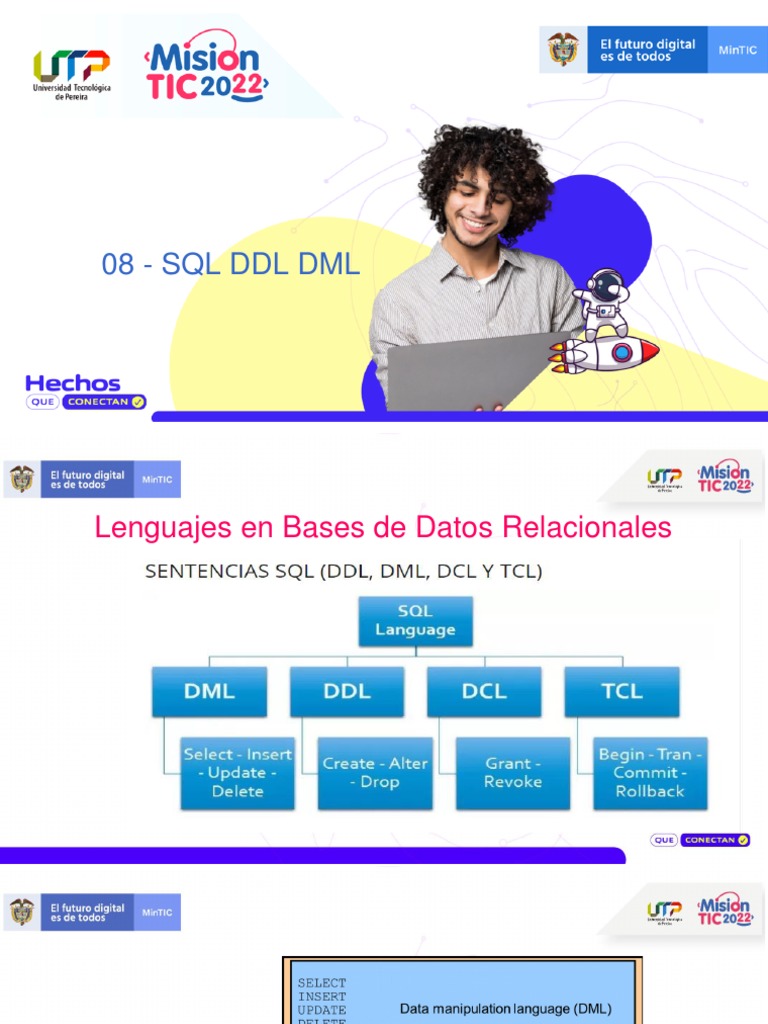 08 - SQL DDL DML | PDF | SQL | Ciencias de la Información