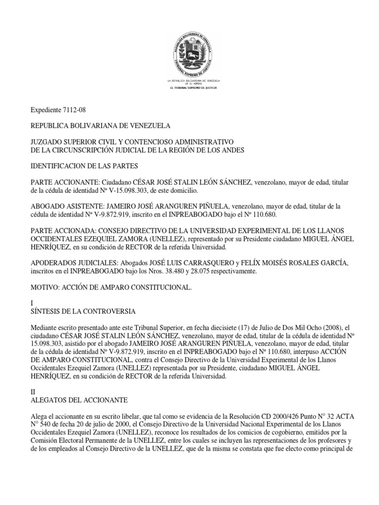 19 - Expediente 7112 TSJ Ordena Ir A Elecciones, Caso Stalin | PDF ...