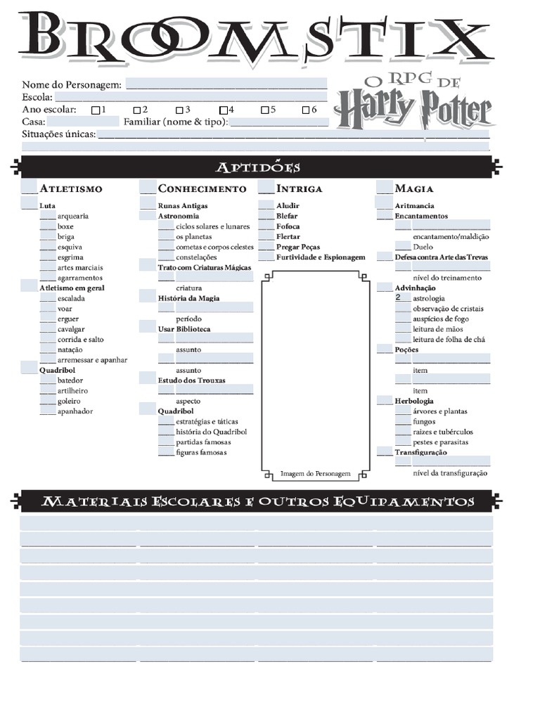 Broomstix Ficha Editável | PDF