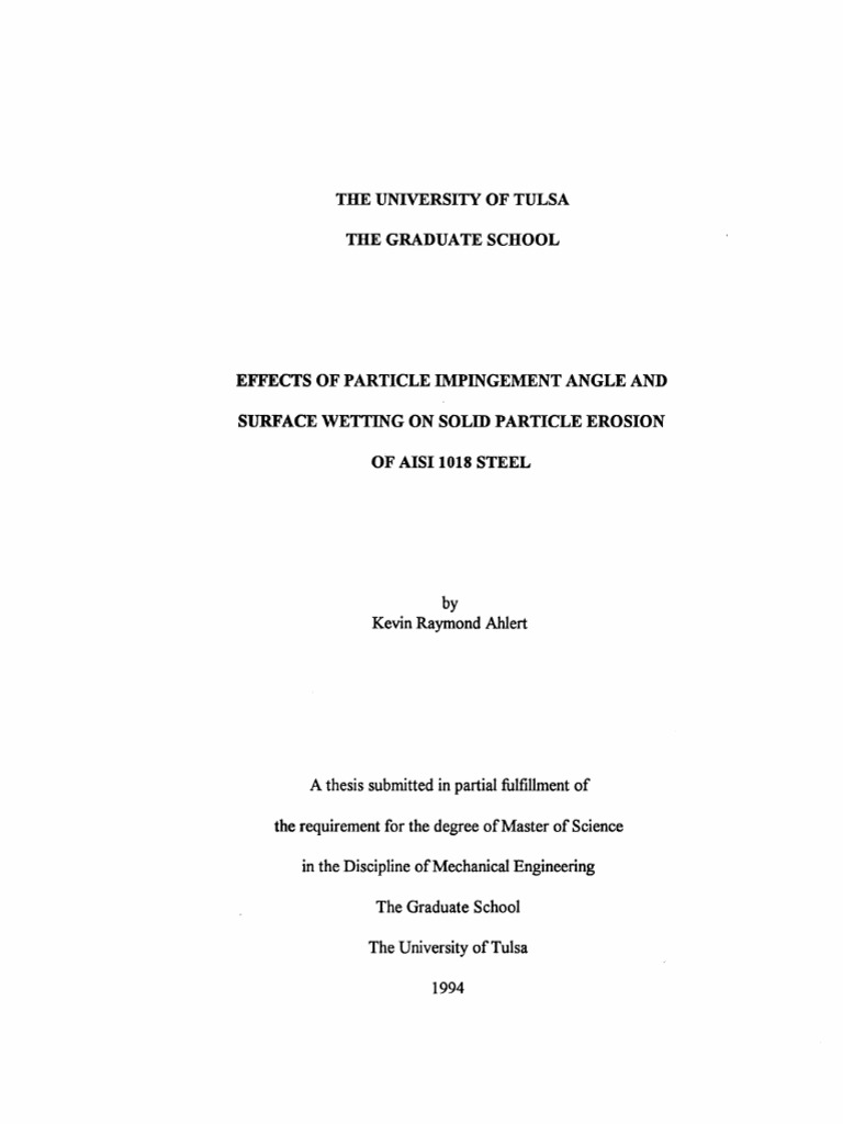 1994 Effects of Particle Impingement Angle and Surface Wetting On Solid ...