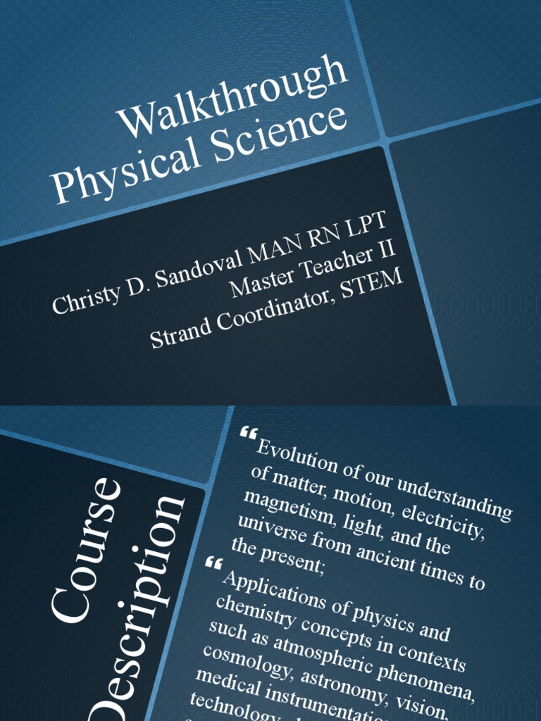 Walkthrough in Physical Science | PDF