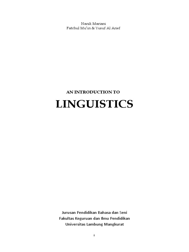Book-Introduction To Linguistics 2019 | PDF | Linguistics | Phoneme