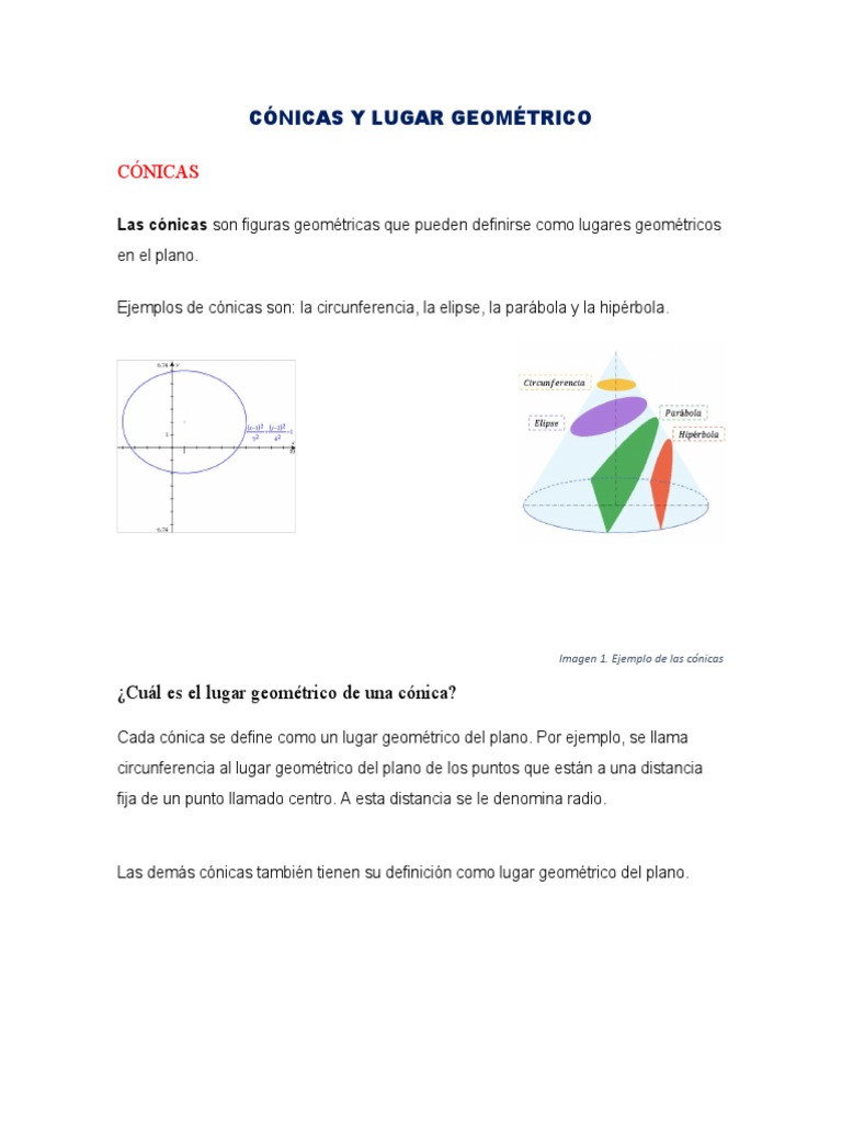 Cónicas y Lugares Geométricos | PDF