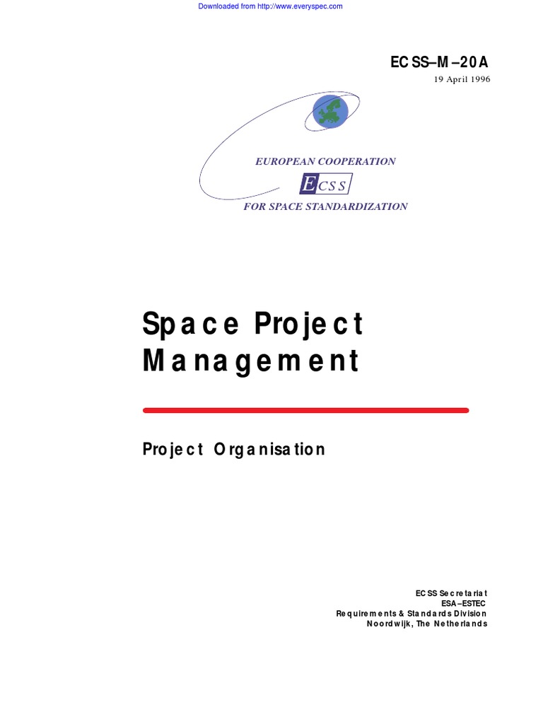 Ecss-M-20a - Project Organisation | PDF | Business