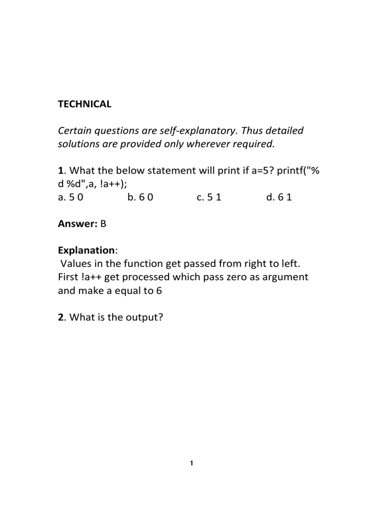Wipro Elite 2 | PDF | Pointer (Computer Programming) | Control Flow