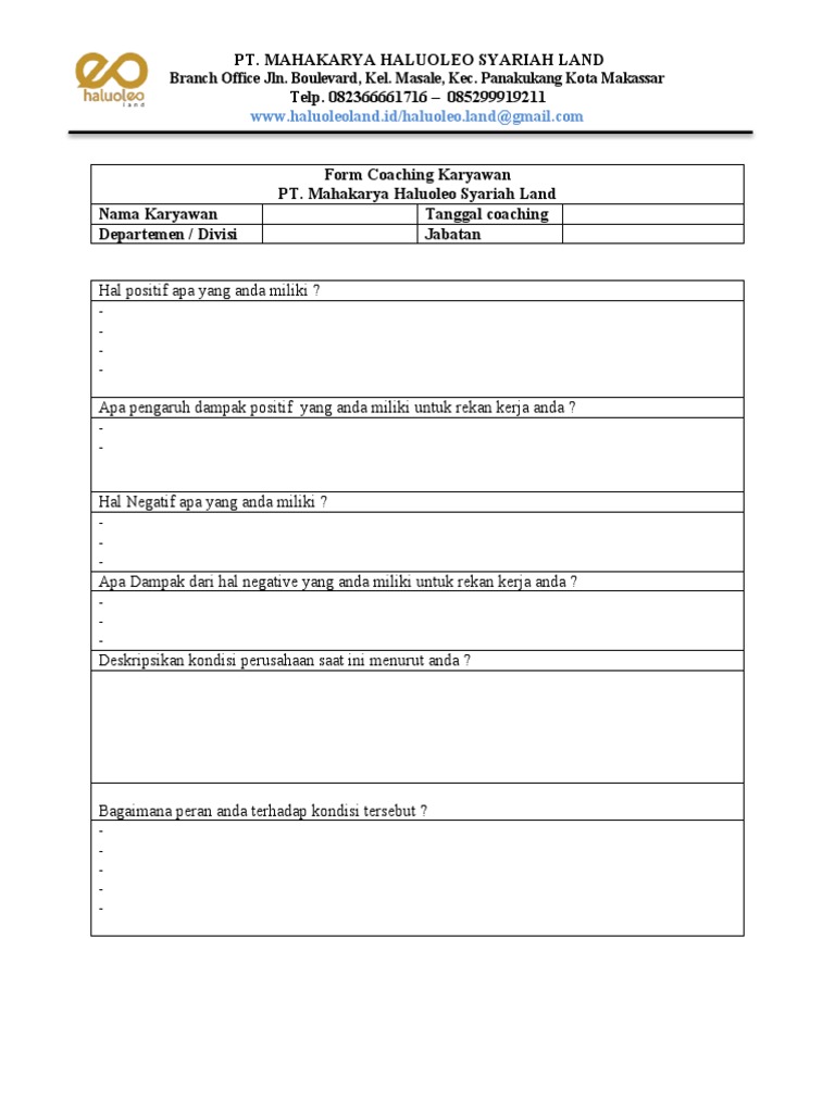 Form Coaching Desember | PDF