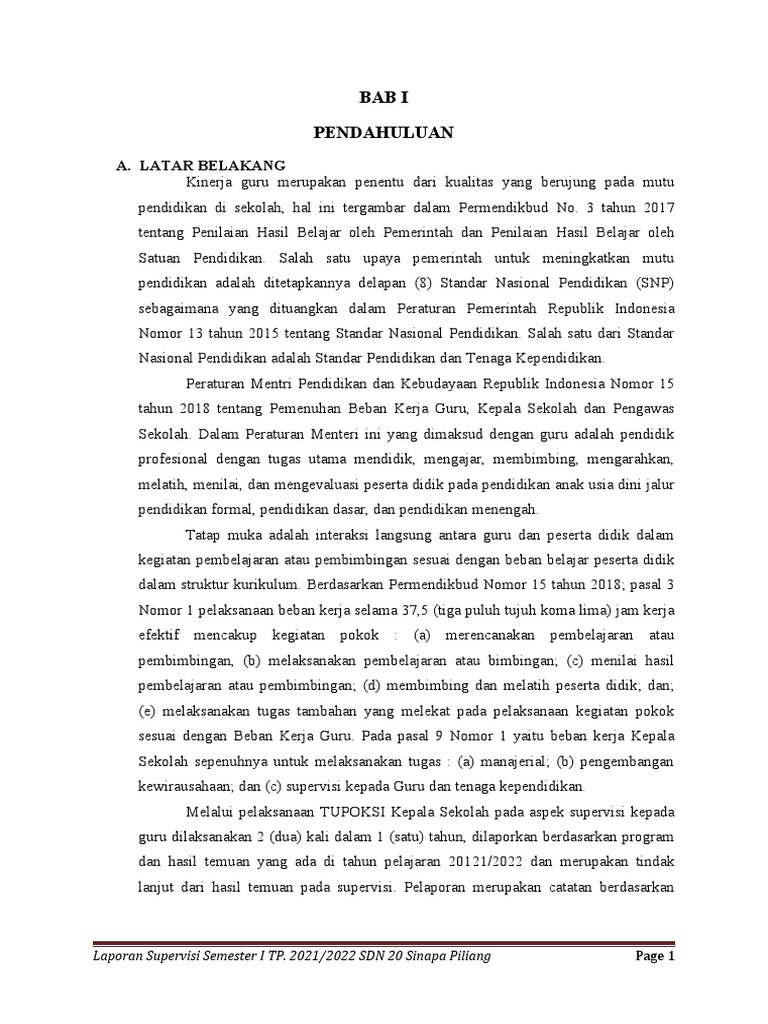 Laporan Supervisi | PDF | Bisnis | Pengembangan Diri