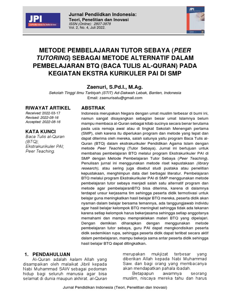 Tutor Sebaya 12 | PDF