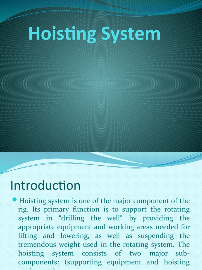 Hoisting System | Download Free PDF | Drilling Rig | Drill