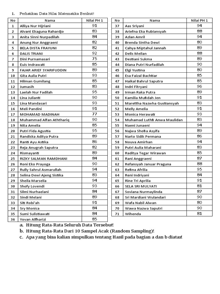 Latihan Random Sampling | PDF