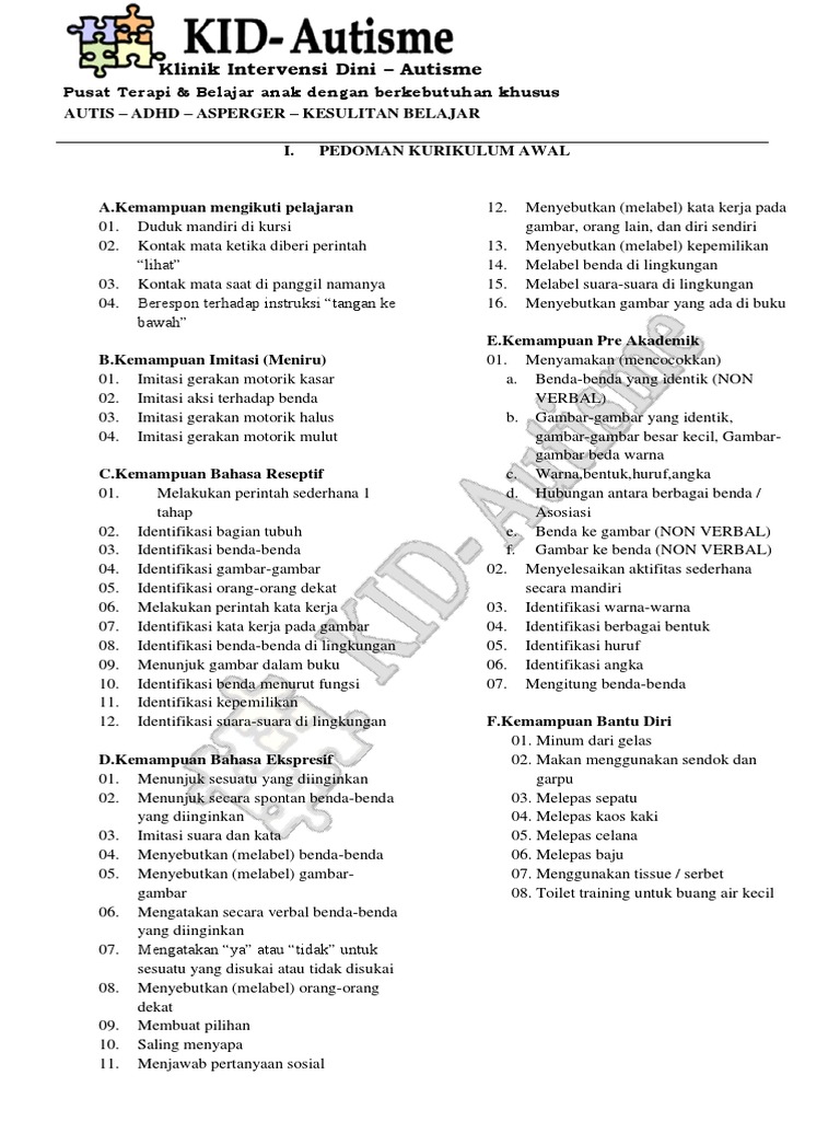 Kurikulum Autisme | PDF