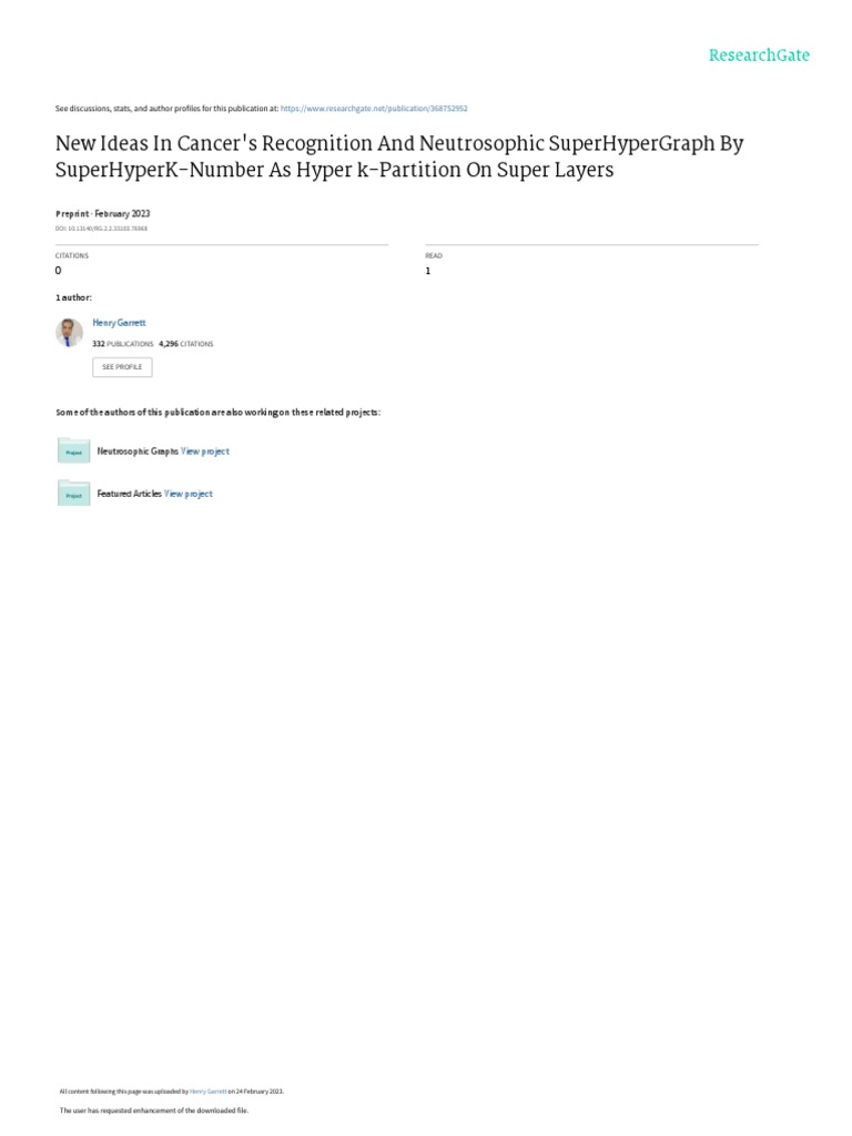New Ideas in Cancer's Recognition and Neutrosophic SuperHyperGraph by ...